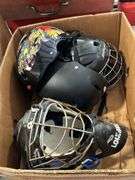 BOX OF ASSORTED HELMETS - Shackelton Auctions Inc.