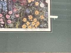 FRAMED, NUMBERED & SIGNED JAN CRESSMAN "FANTASY GARDEN" PRINT - 32" X ...