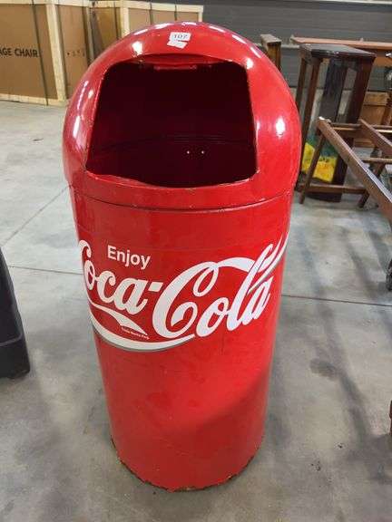 PAINTED COCA-COLA GARBAGE CAN - Shackelton Auctions Inc.