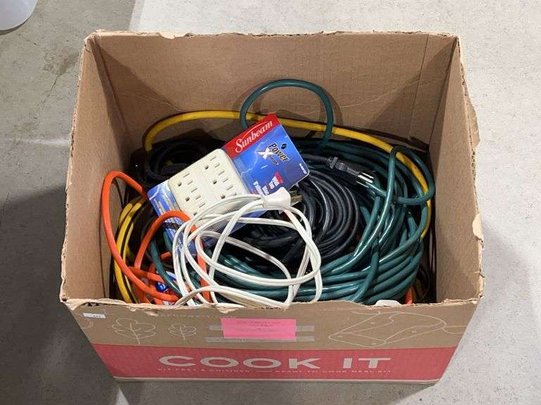 BOX OF EXTENSION CORDS - Shackelton Auctions Inc.