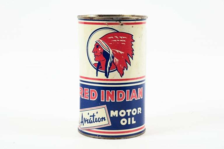 RED INDIAN AVIATION MOTOR OIL IMP QT CAN - Shackelton Auctions Inc.