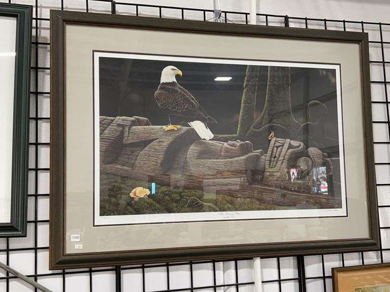 FRAMED AND SIGNED GLENN OLSON "THE RESTING PLACE" PRINT 813 OF 1000 ...