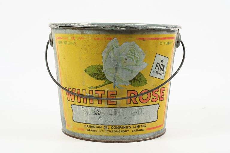 WHITE ROSE PRESSURE GUN TEN POUND GREASE PAIL - Shackelton Auctions Inc.