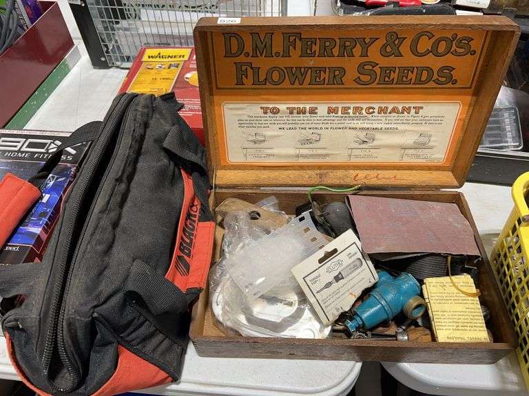 BLACK AND DECKER SOFT TOOL CASE WITH CONTENTS AND WOODEN BOX WITH ...