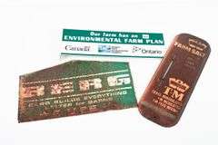 ENVIRONMENTAL FARM PLAN DS ALUMINUM FLANGE SIGN,, WINDSOR FARM SALT TIN ...