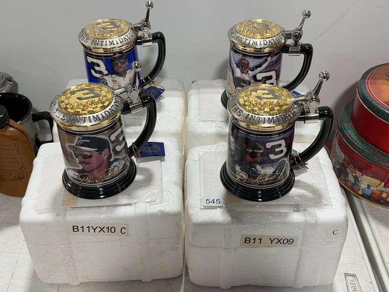 FOUR FRANKLIN MINT DALE EARNHARDT COLLECTOR PORTFOLIO STEINS ...