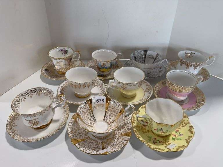 TEN ASSORTED TEA CUPS & SAUCERS - Shackelton Auctions Inc.