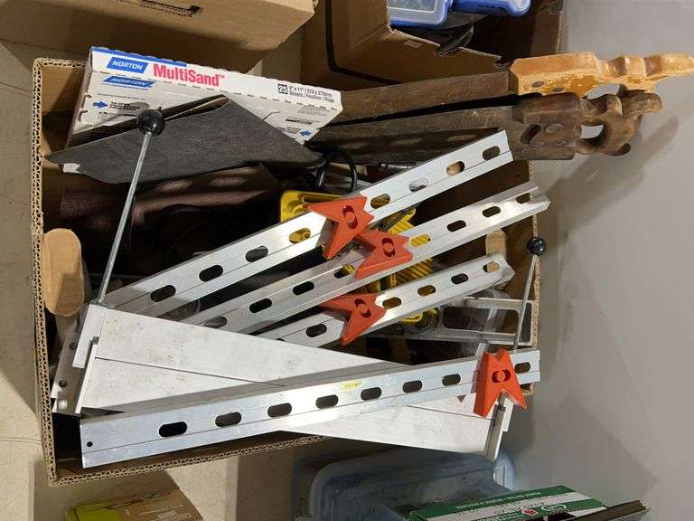 LEVEL, HAND SAW, TABLE GUIDES, DRILL, SANDPAPER ETC - Shackelton ...
