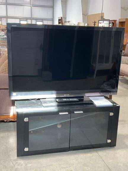 SHARP AQUOS 52" FLAT SCREEN TV WITH REMOTE AND TELEVISION STAND ...
