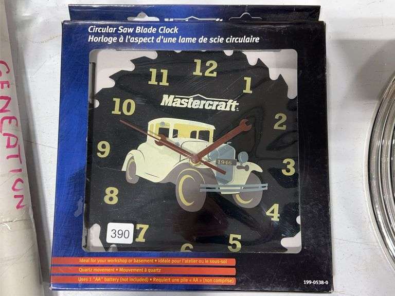 MASTERCRAFT CIRCULAR SAW BLADE BATTERY OPERATED WALL CLOCK - 10 ...