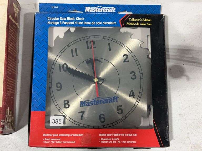 MASTERCRAFT CIRCULAR SAW BLADE BATTERY OPERATED WALL CLOCK - 10 ...