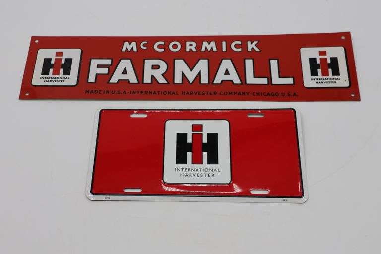 MODERN MCCORMICK FARMALL TIN SIGN 20"X5" AND LICENSE PLATE - Shackelton ...