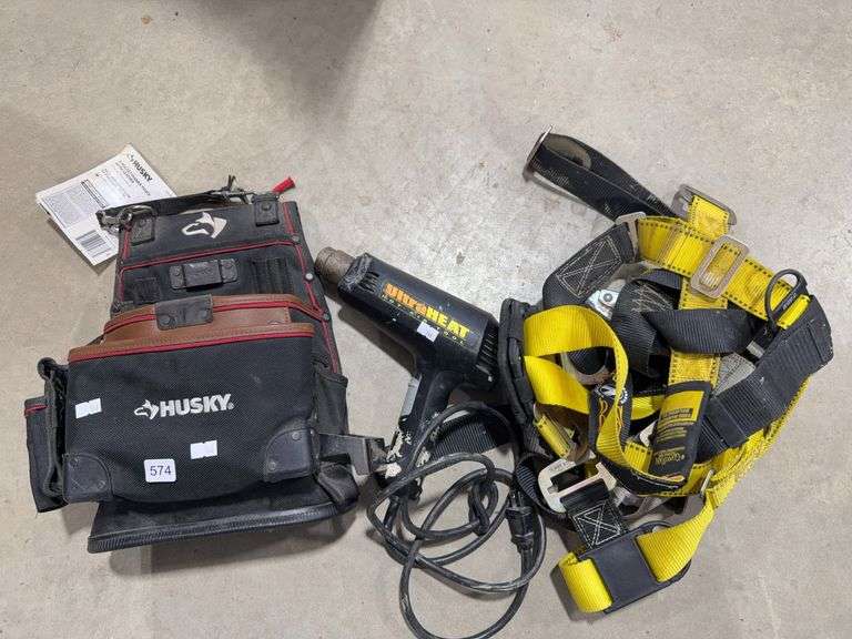 HUSKY SOFT TOOL CARRIER, HARNESS AND HEAT GUN - Shackelton Auctions Inc.