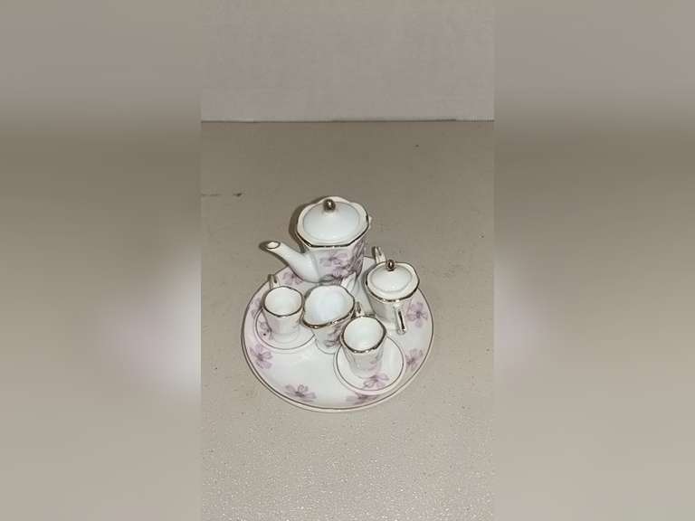 Miniature Tea Set by Adeline - Pitcher has broken handle - Wolfe ...