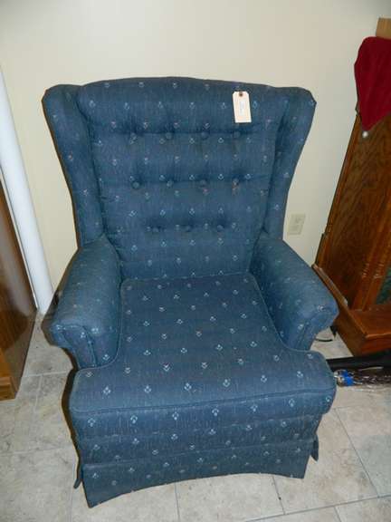 Blue Sitting Chair - Wolfe Auction & Realty, LLC
