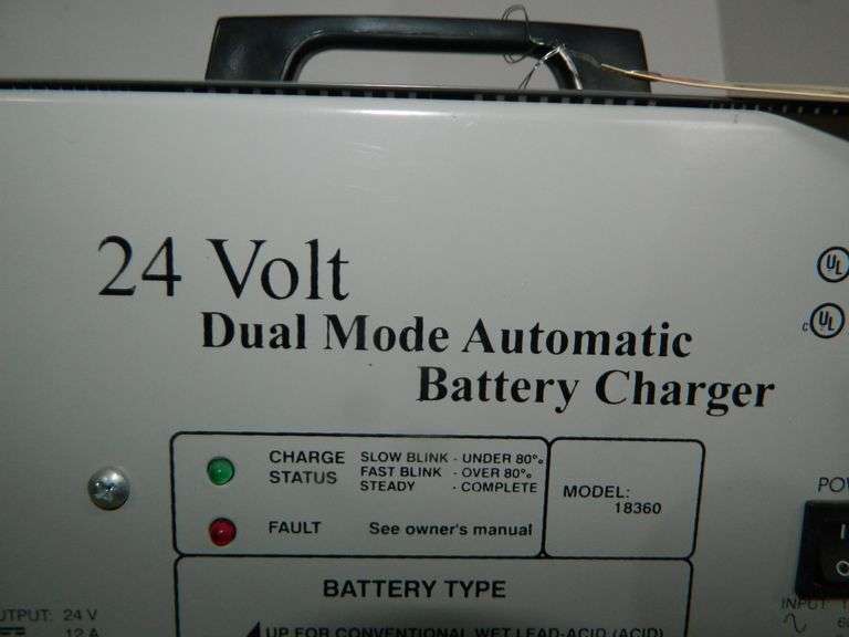 24 Volt Dual Mode Battery Charger - Wolfe Auction & Realty, LLC