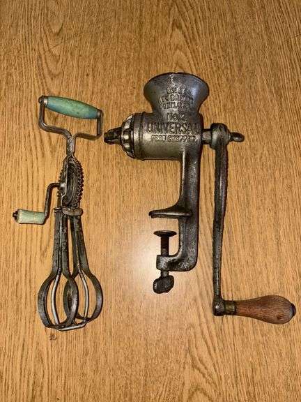 Antique Grinder & Antique Hand Mixer - Wolfe Auction & Realty, LLC
