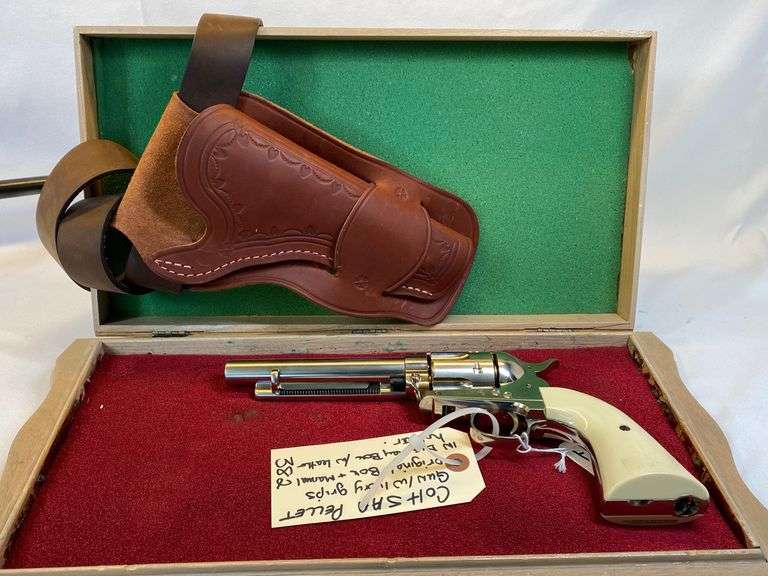 COLT SAA PELLET GUN /W IVORY GRIPS WITH ORIGINAL CARDBOARD BOX AND ...