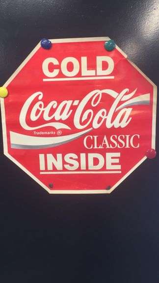 COCA-COLA STOP SIGN POSTER " COLD COCA-COLA INSIDE" - Wild Rose Auction ...
