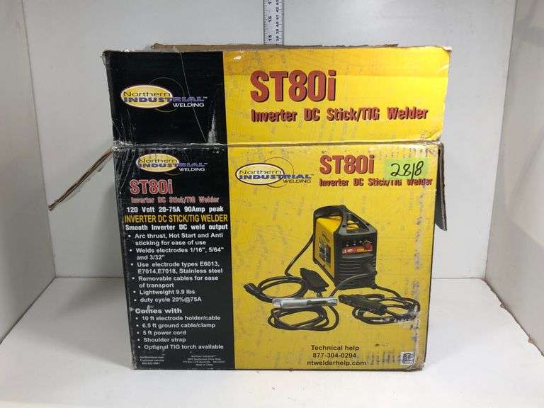 NORTHERN INDUSTRIAL WELDING ST80I INVERTER DC STICK/TIG WELDER, 120V 20 ...