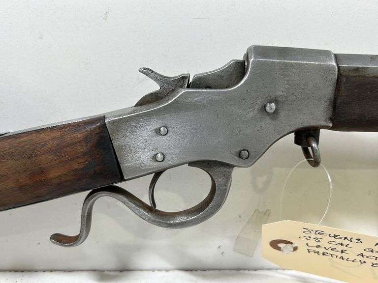 STEVEN'S MODEL 25 GALLERY GUN, .25 CAL, LEVER ACTION SINGLE SHOT RIFLE ...