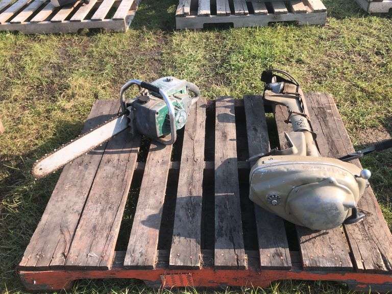 VIKING OUTBOARD BOAT MOTOR (UNKNOWN CONDITION) & PIONEER PRO CHAINSAW ...