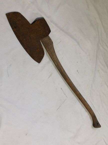 VINTAGE HAND AXE, Approx. 41" x 8" - Wild Rose Auction Services