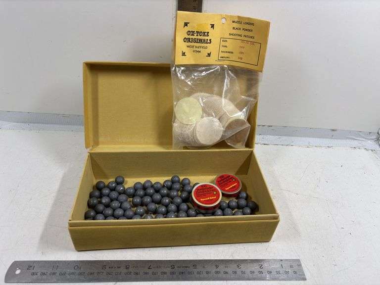 Muzzle Loader Black Powder Patches, 2 Tins of Percussion Caps Approx ...