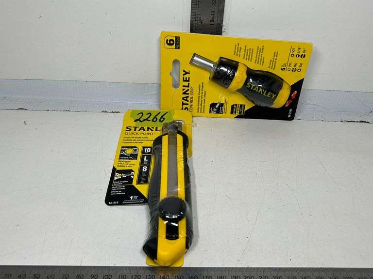 Stanley Quick Point Sanp off Blade Knife, Stanley Ratcheting 6 pce ...