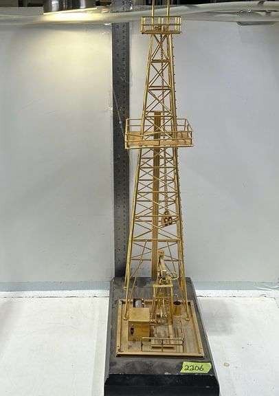 Gilded Oilfield Well Derrick Drill rig model ~ 13"L x 8" w x 25" h ...