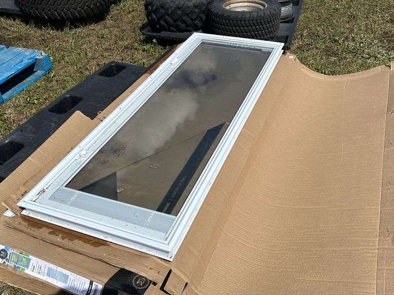 2 Glass Door inserts clear, ~22"x64" - Wild Rose Auction Services