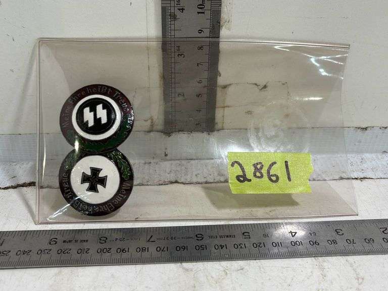 2 Nazi Germany pin badges - Wild Rose Auction Services