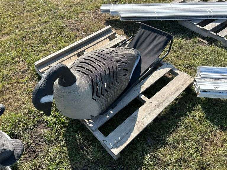 Goose Decoy 3’ 6” x 1’6”, Blind Chair 3’6” - Wild Rose Auction Services