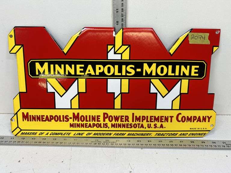 Minneapolis Moline Hand painted Sign Approx. 20'' x 10'' - Wild Rose ...