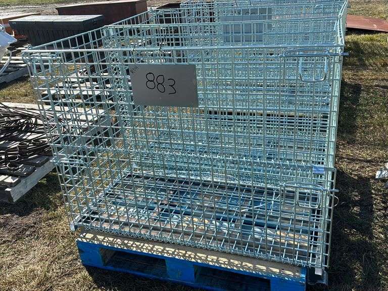 2 - Heavy Duty Collapsible Wire Crates Approx. 45'' x 22'' x 32 ...