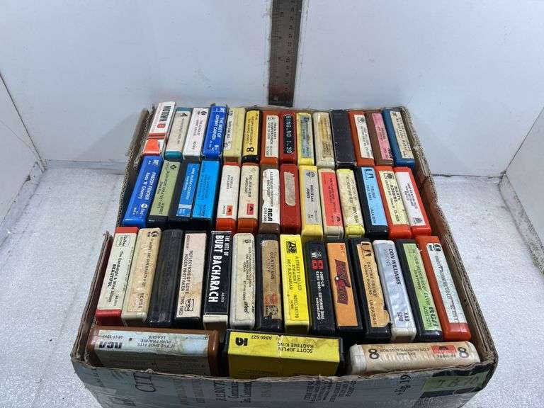 Box of 8 Track Tapes - Wild Rose Auction Services