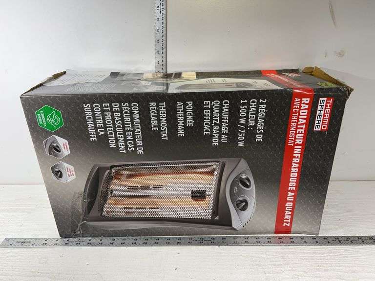 Thermo Sphere Infrared Quartz Heater w/ Thermostat, *Unreserved* - Wild ...