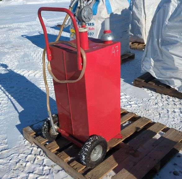 Fuel Cart w/manual pump & hose, Approx. 4' x 1'3" x 1'3" *UNRESERVED ...