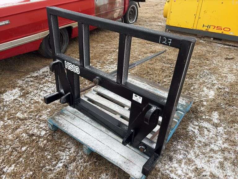 JDH 3 Spike Round Bale Fork Attachment - Wild Rose Auction Services