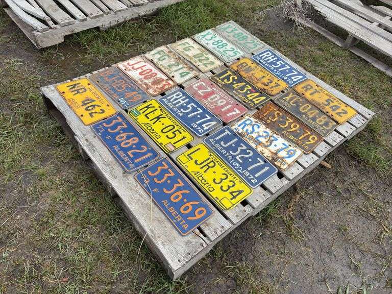 Pallet w/ Approx 21 Alberta License Plates *Unreserved* - Wild Rose ...