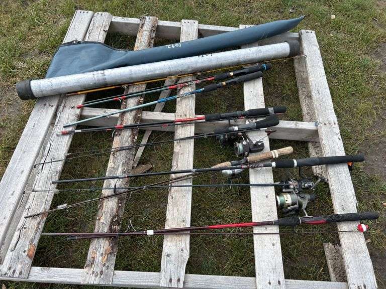 Approx. 9 Assorted Fishing Rods *Unreserved* - Wild Rose Auction Services