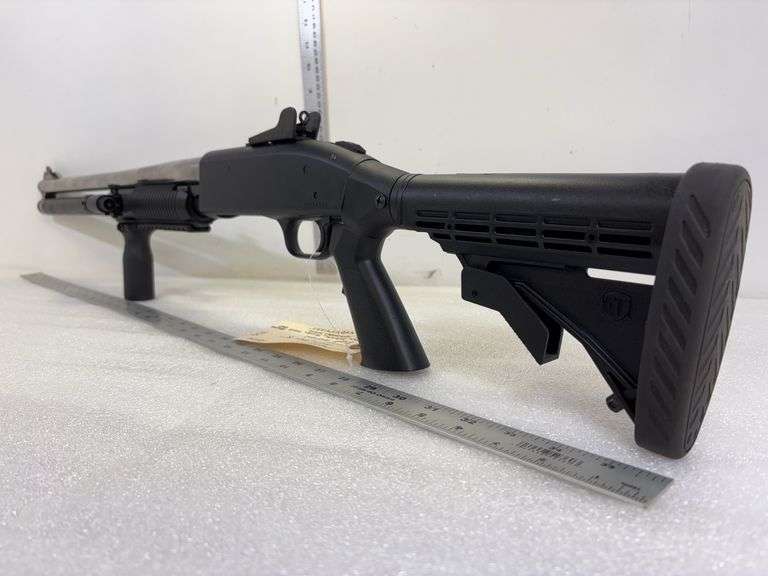 Mossberg 500 12 ga. 2 3/4 & 3" Pump Action Shotgun, /w adapter to fire ...