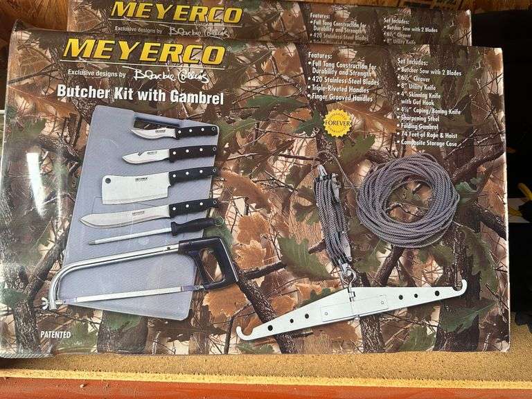 MEYERCO BLACKIE COLLINS DEER HUNTING BUTCHER KIT WITH GAMREL RETAIL $79 ...