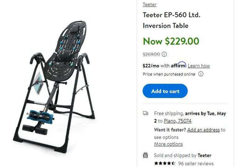 Teeter Inversion Table - World Wide Auction Inc