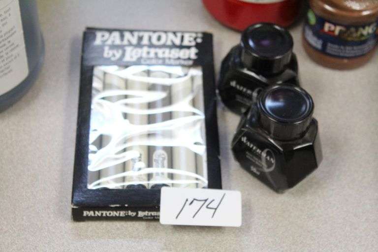 PANTONE BY LETRASET COLOR MARKER SET OF 6 BROAD NIB ; AND WATERMAN ...