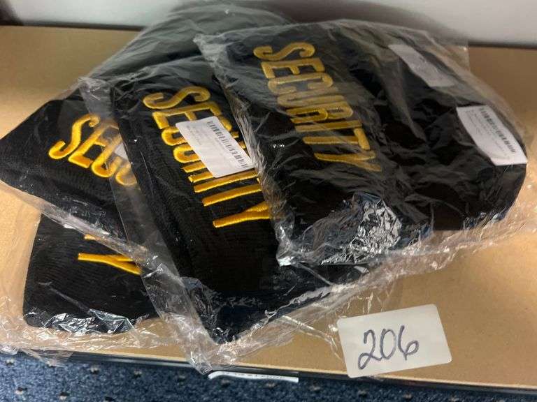 NEW BLACK AND GOLD SECURITY BEANIES - World Wide Auction Inc