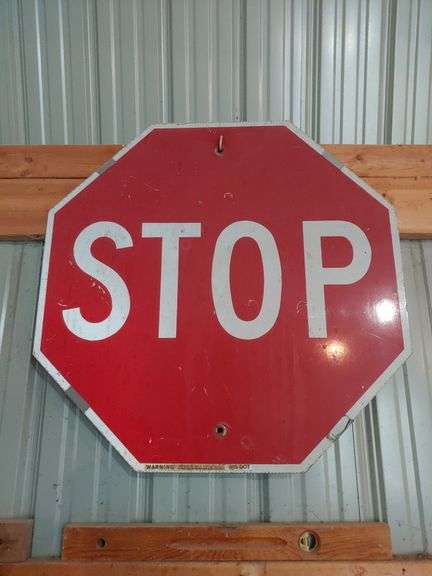 SST reflective Stop sign - W. Yoder Auction