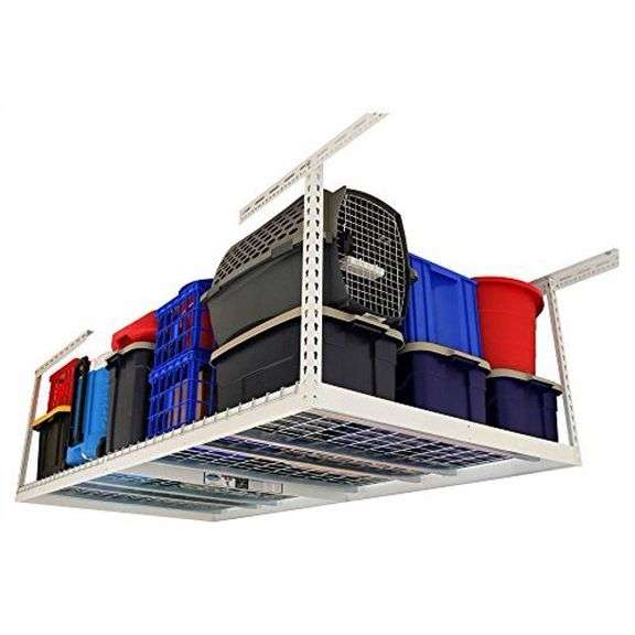4 FT. X 8 FT. GARAGE OVERHEAD STORAGE RACK (24 IN. - 45 IN. H/WHITE) BY ...