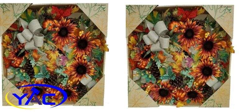 (2) 30-INCH FALL HARVEST DECORATED ARTIFICIAL WREATH WITH ORANGE ...