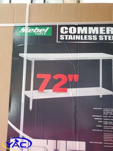 Stainless Steel Flat Top Work Table - YAC Auctions